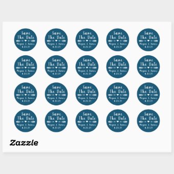 Rustic Arrow Save the Date Stickers | Zazzle