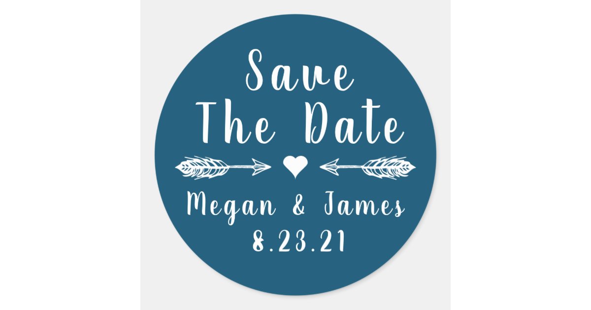 Rustic Arrow Save the Date Stickers | Zazzle