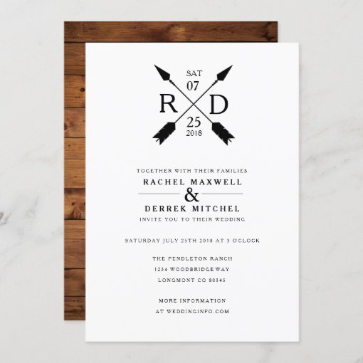 Rustic Arrow | Wedding Invitation | Zazzle