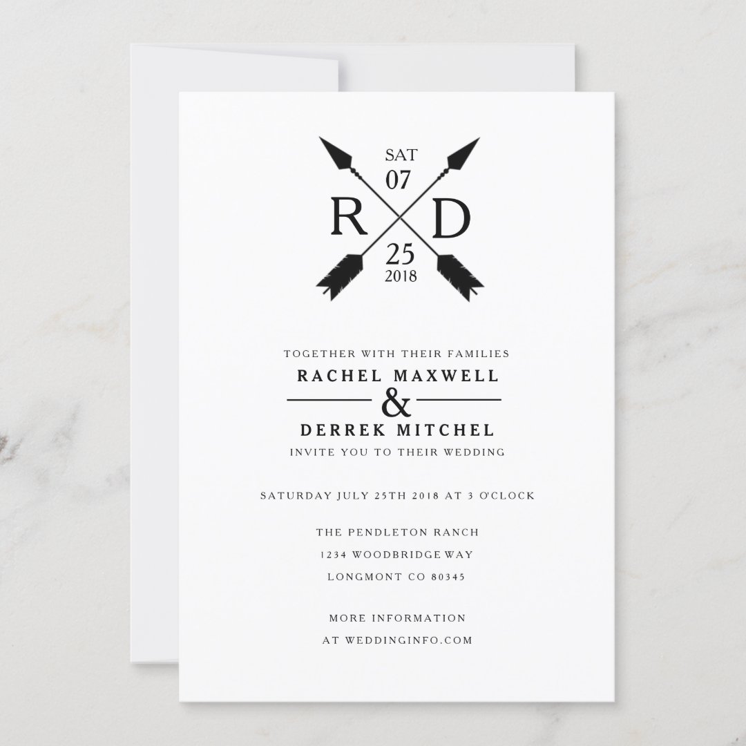 Rustic Arrow | Wedding Invitation | Zazzle