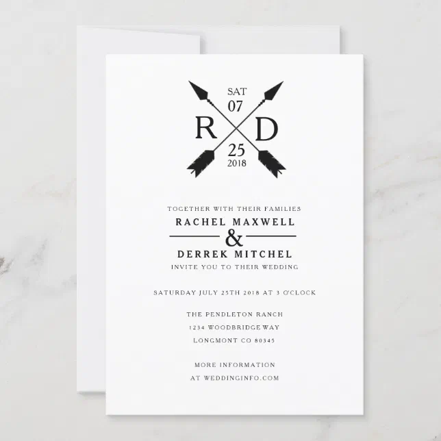 Rustic Arrow | Wedding Invitation | Zazzle