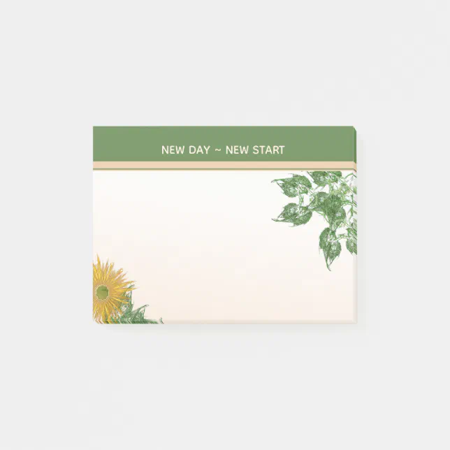 Rustic Art of Golden Flowers and Leaves Post-it Notes | Zazzle