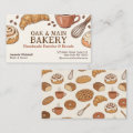 Rustic Artisan Bakery Hand-Drawn Pastries & Breads Business Card | Zazzle