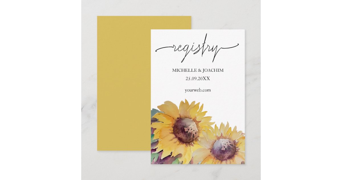 Rustic Artistic Sunflower Watercolor Art Enclosure Card | Zazzle