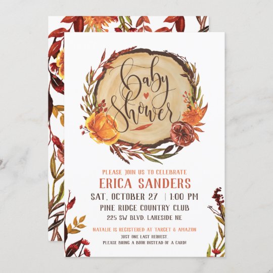 Rustic Autumn Baby Shower Invitation | Zazzle.com