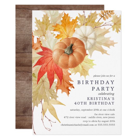 Rustic Autumn Birthday Invitation | Zazzle.com