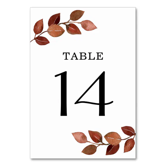 Rustic Autumn Branch Table Number | Zazzle