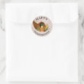 Rustic Autumn Cornucopia Happy Thanksgiving Classic Round Sticker | Zazzle