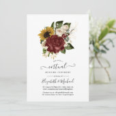 Rustic Autumn - Fall Floral Online Virtual Wedding Invitation | Zazzle