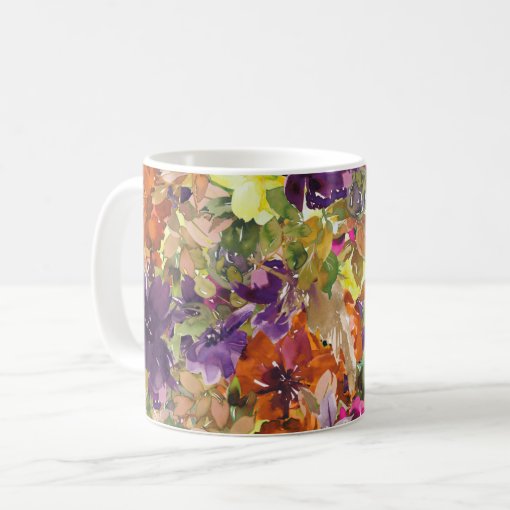 Rustic Autumn Fall Floral Pattern Coffee Mug | Zazzle