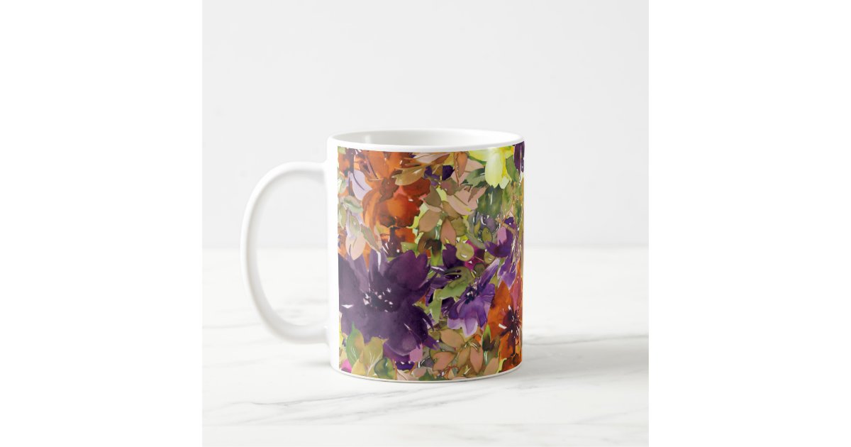 Rustic Autumn Fall Floral Pattern Coffee Mug | Zazzle