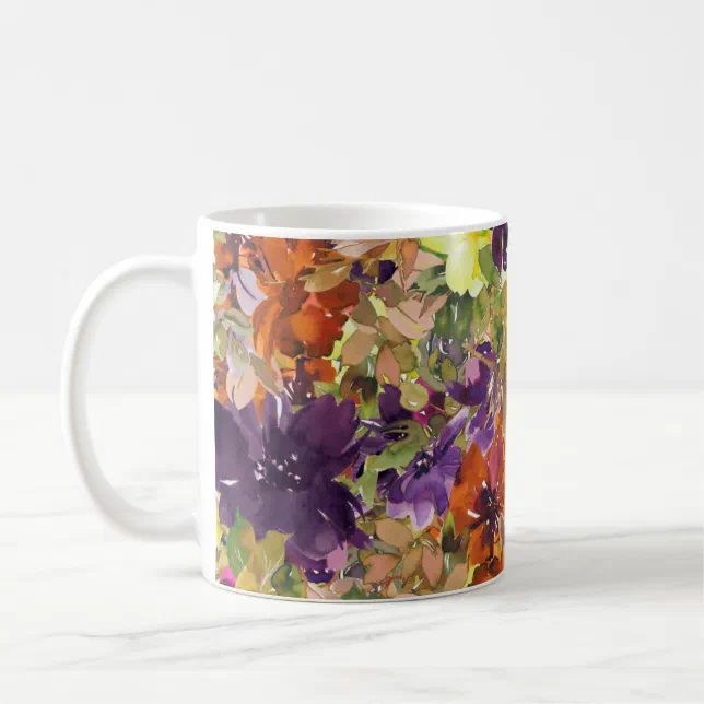 Rustic Autumn Fall Floral Pattern Coffee Mug | Zazzle