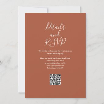 Rustic Autumn Fall Floral QR Code Wedding Invitation | Zazzle