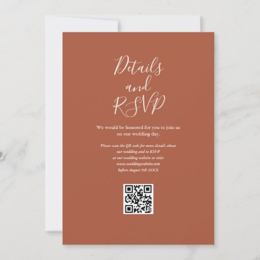 Rustic Autumn Fall Floral QR Code Wedding Invitation | Zazzle