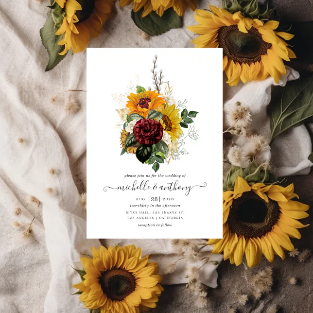 Rustic Autumn - Fall Floral Wedding Invitation | Zazzle