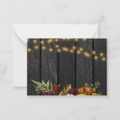 Rustic autumn fall floral wedding RSVP enclosure Note Card | Zazzle