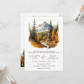 Rustic Autumn Fall Mountain Forest QR Code Wedding Invitation | Zazzle