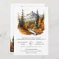 Rustic Autumn Fall Mountain Forest QR Code Wedding Invitation | Zazzle