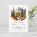 Rustic Autumn Fall Mountain Forest QR Code Wedding Invitation | Zazzle