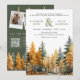 Rustic Autumn Fall Pine Trees QR Code Wedding Invitation | Zazzle