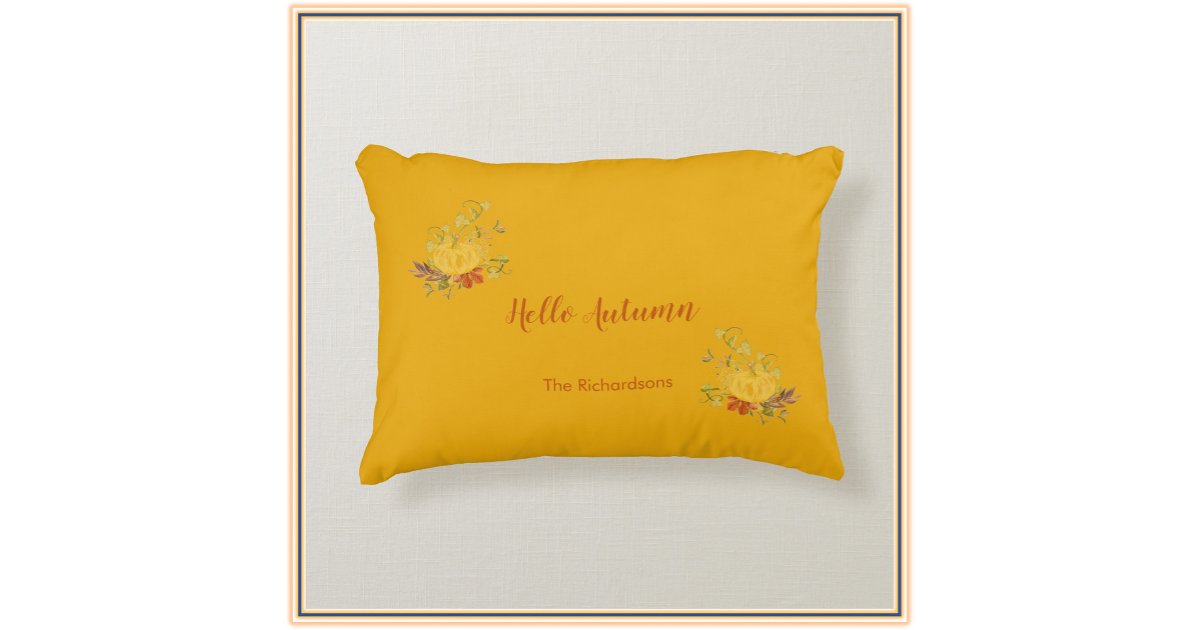 Rustic Autumn Fall Pumpkin Color Accent Pillow | Zazzle