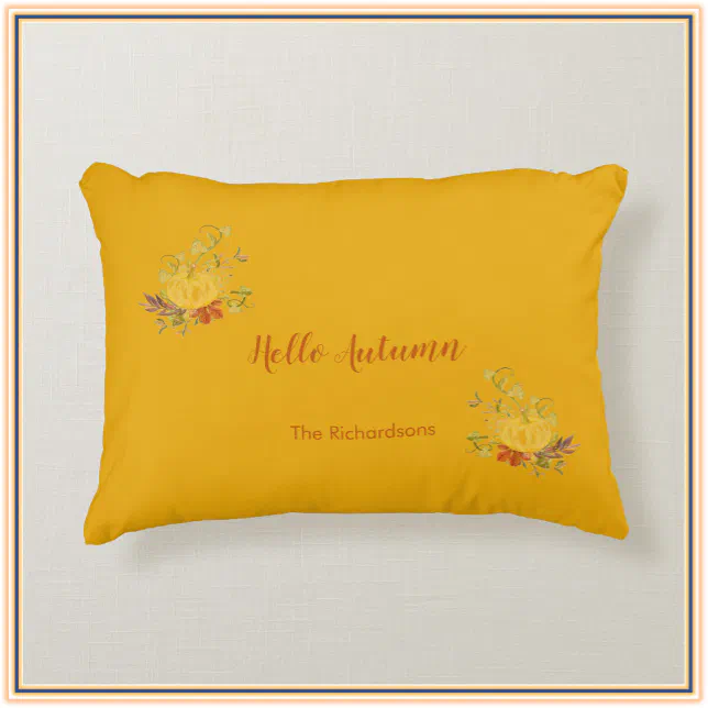 Rustic Autumn Fall Pumpkin Color Accent Pillow | Zazzle