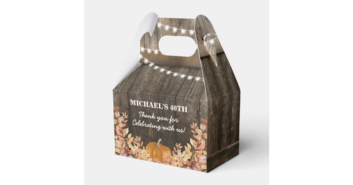 Rustic Autumn Fall Pumpkin Thank You Favor Box | Zazzle