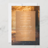Rustic autumn fall tree lights wedding invitation | Zazzle