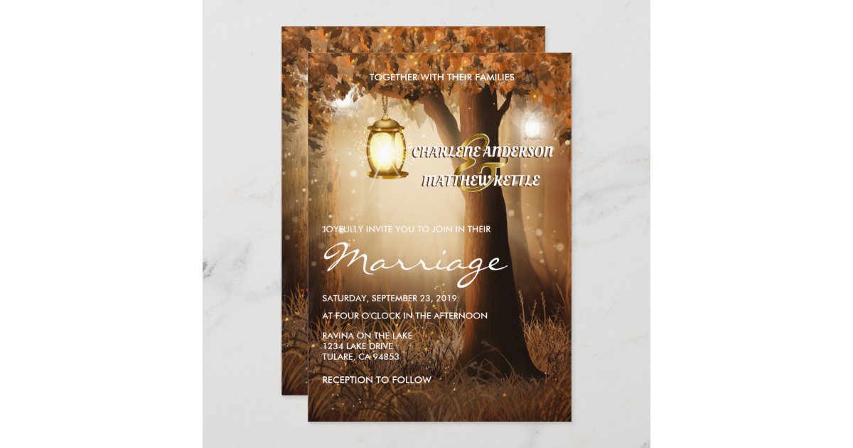 Rustic Autumn Fall Wedding Invitation | Zazzle