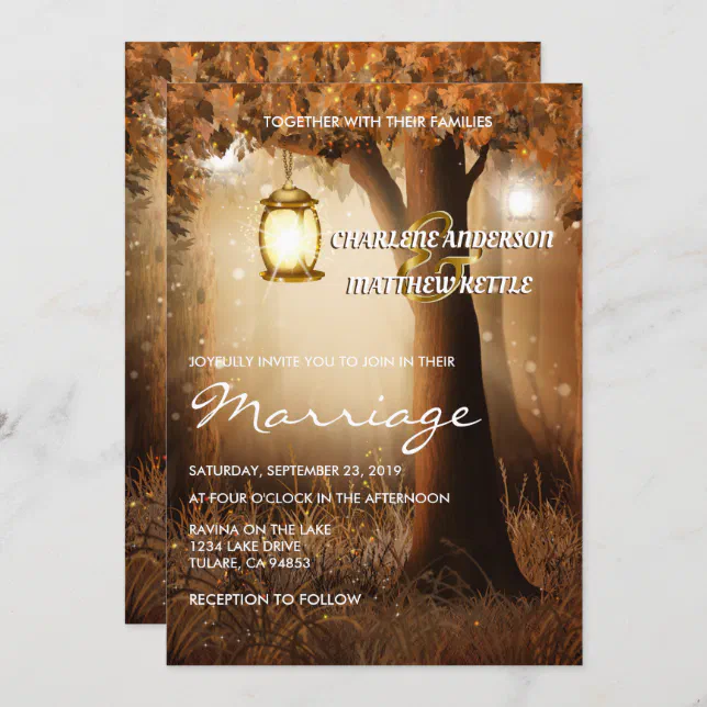 Rustic Autumn Fall Wedding Invitation | Zazzle