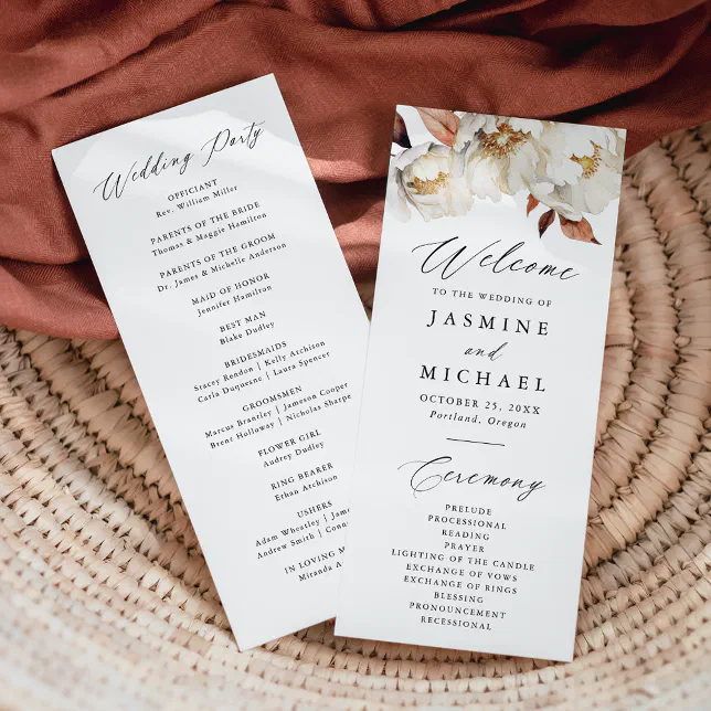 Rustic Autumn Floral Wedding Program | Zazzle