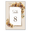 Rustic Autumn Floral Wedding Table Number | Zazzle