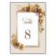 Rustic Autumn Floral Wedding Table Number | Zazzle