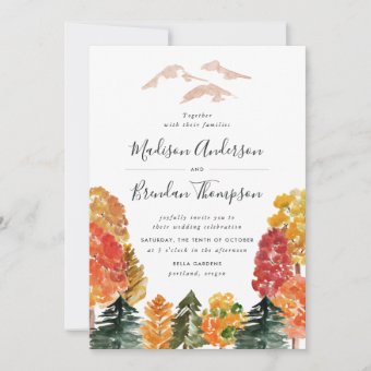Rustic Autumn Forest Fall Wedding Invitation | Zazzle
