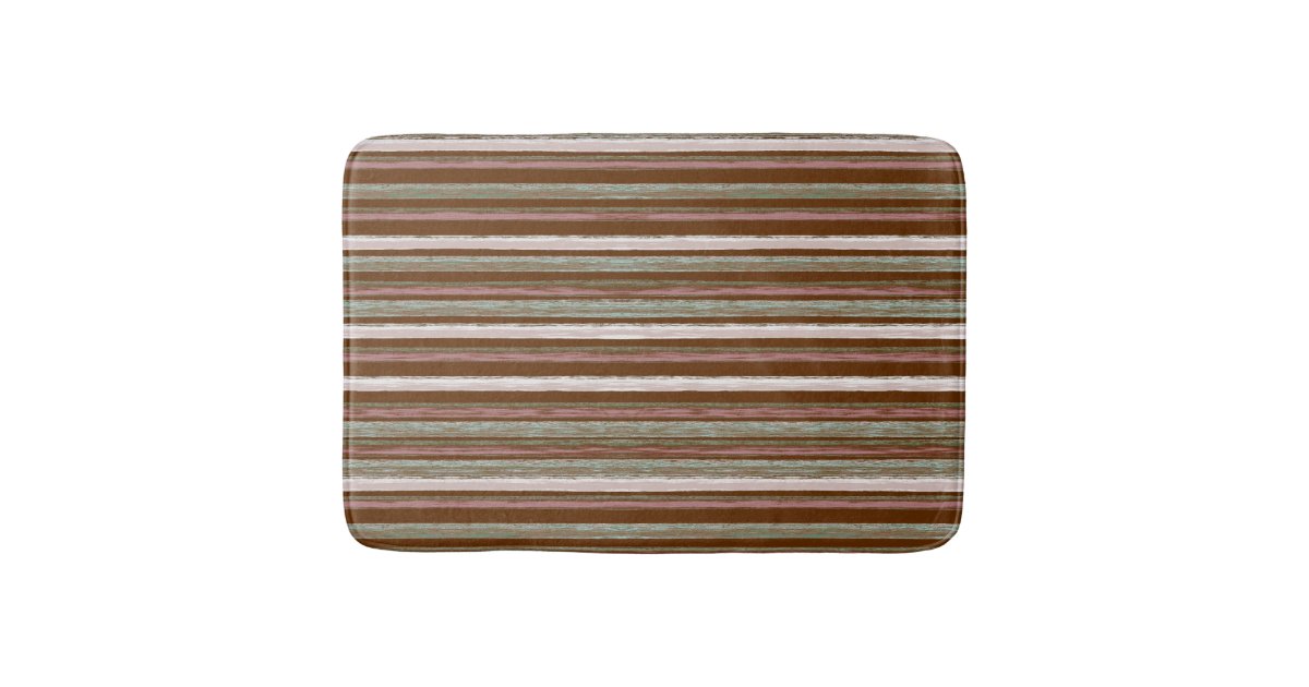 Rustic Autumn Forest Stripes Art by Heva Weva Bath Mat | Zazzle
