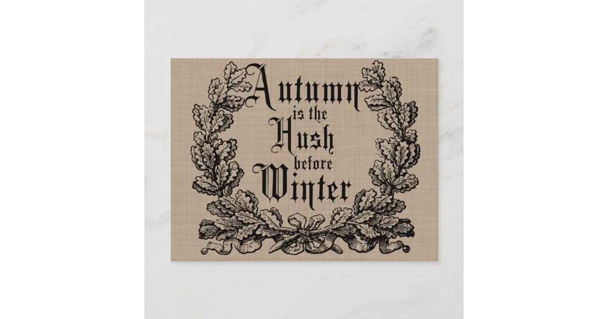Rustic Autumn Harvest Sayings Postcard | Zazzle