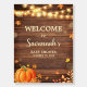 Rustic Autumn Leaves Pumpkin Welcome Sign | Zazzle