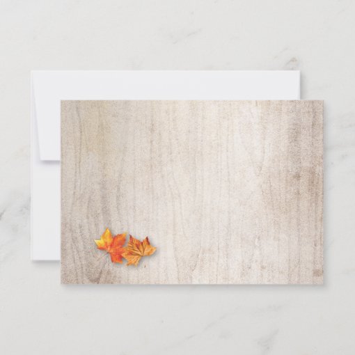 Rustic Autumn Leaves String Lights Wedding RSVP | Zazzle