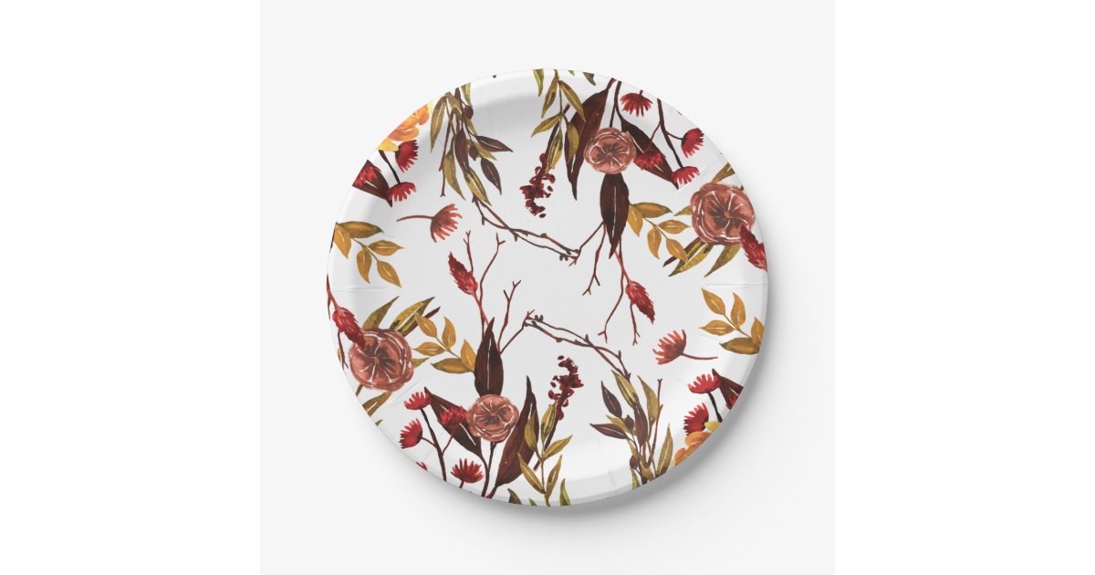 Rustic Autumn Paper Plates | Zazzle