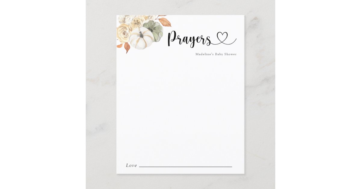 Rustic Autumn Prayers for Baby Card | Zazzle