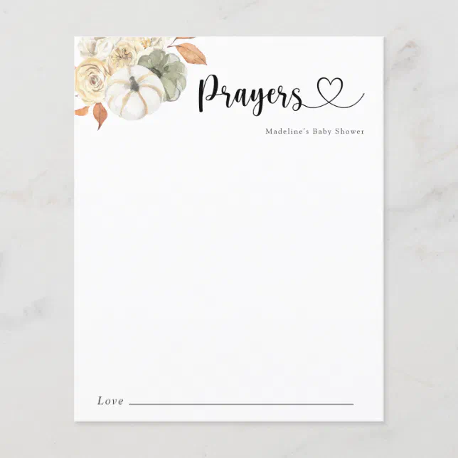 Rustic Autumn Prayers for Baby Card | Zazzle