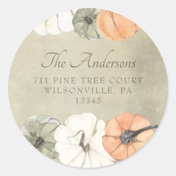 Rustic Autumn Pumpkins Return Address Labels | Zazzle.com
