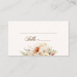 Rustic Autumn Roses Botanical Script Place Card | Zazzle