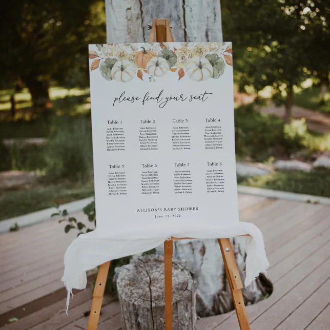 Rustic Autumn Seating Chart Foam Board | Zazzle