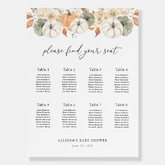 Rustic Autumn Seating Chart Foam Board | Zazzle
