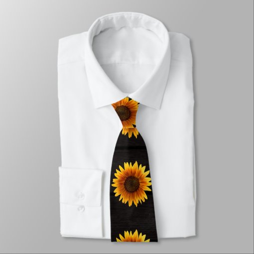 Rustic Autumn Sunflower Neck Tie | Zazzle