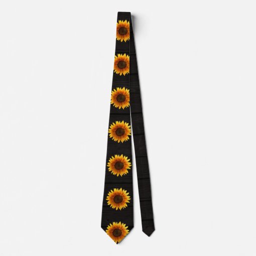 Rustic Autumn Sunflower Neck Tie | Zazzle