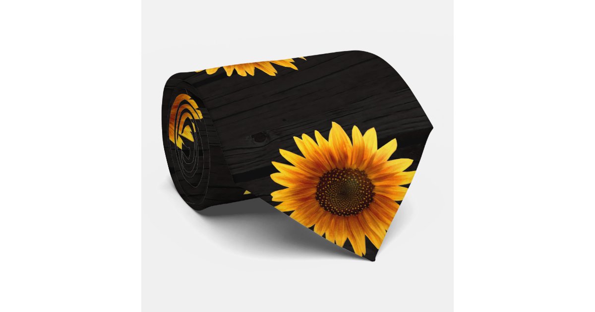 Rustic Autumn Sunflower Neck Tie | Zazzle