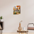 Rustic Autumn Watercolor Cottage Trees Garden Poster | Zazzle