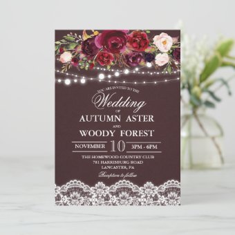 Rustic Autumn Wedding Invitation | Zazzle